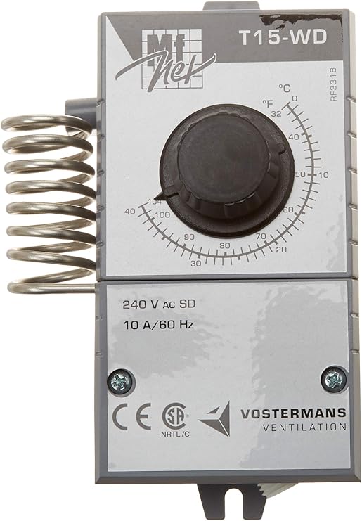 Vostermans Ventilation TT15WDCAM1A T15-WD Thermostat, Building Supplies ...