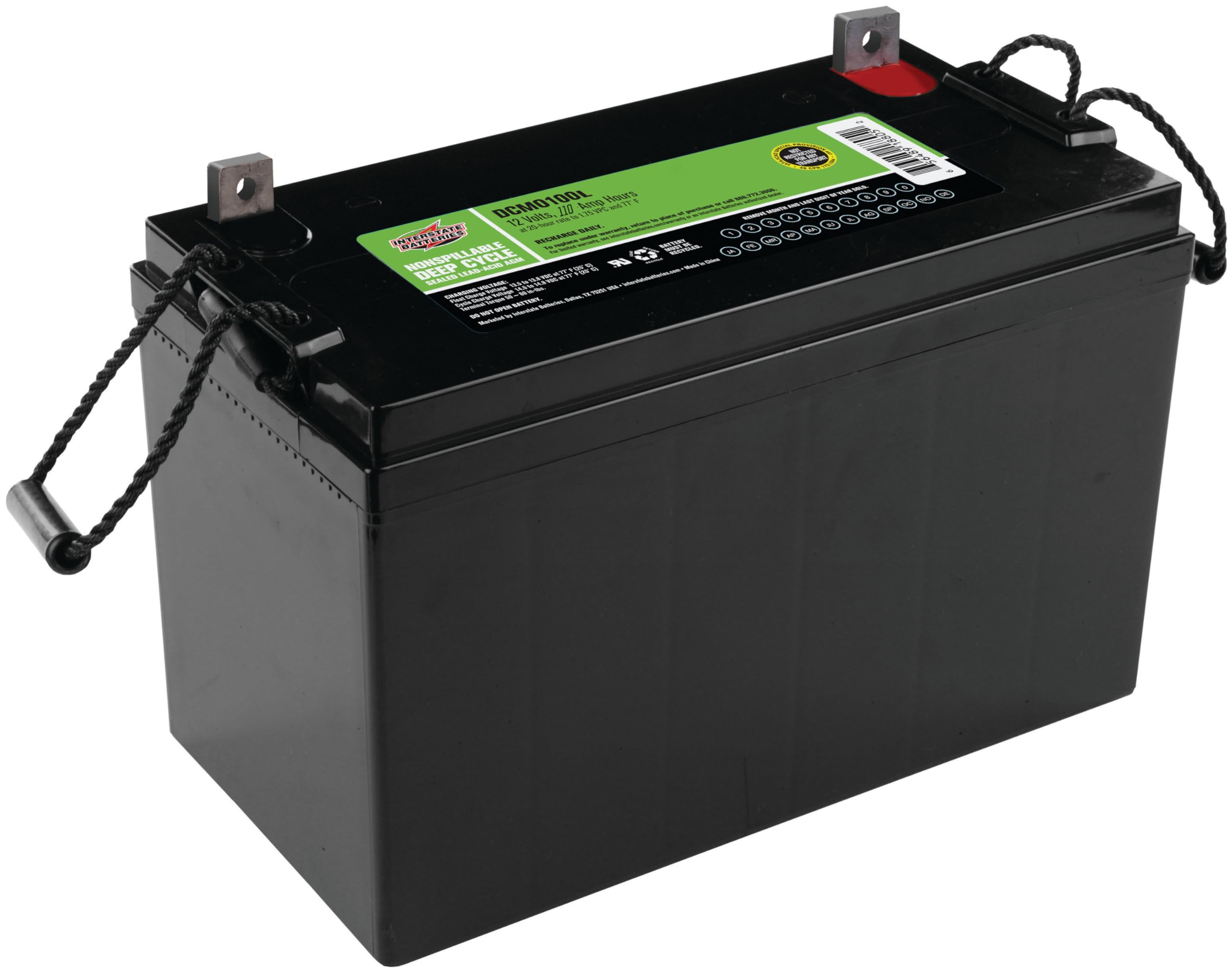 Interstate Batteries 12V 100Ah 110Ah (L Terminal) Deep Cycle Mobility ...