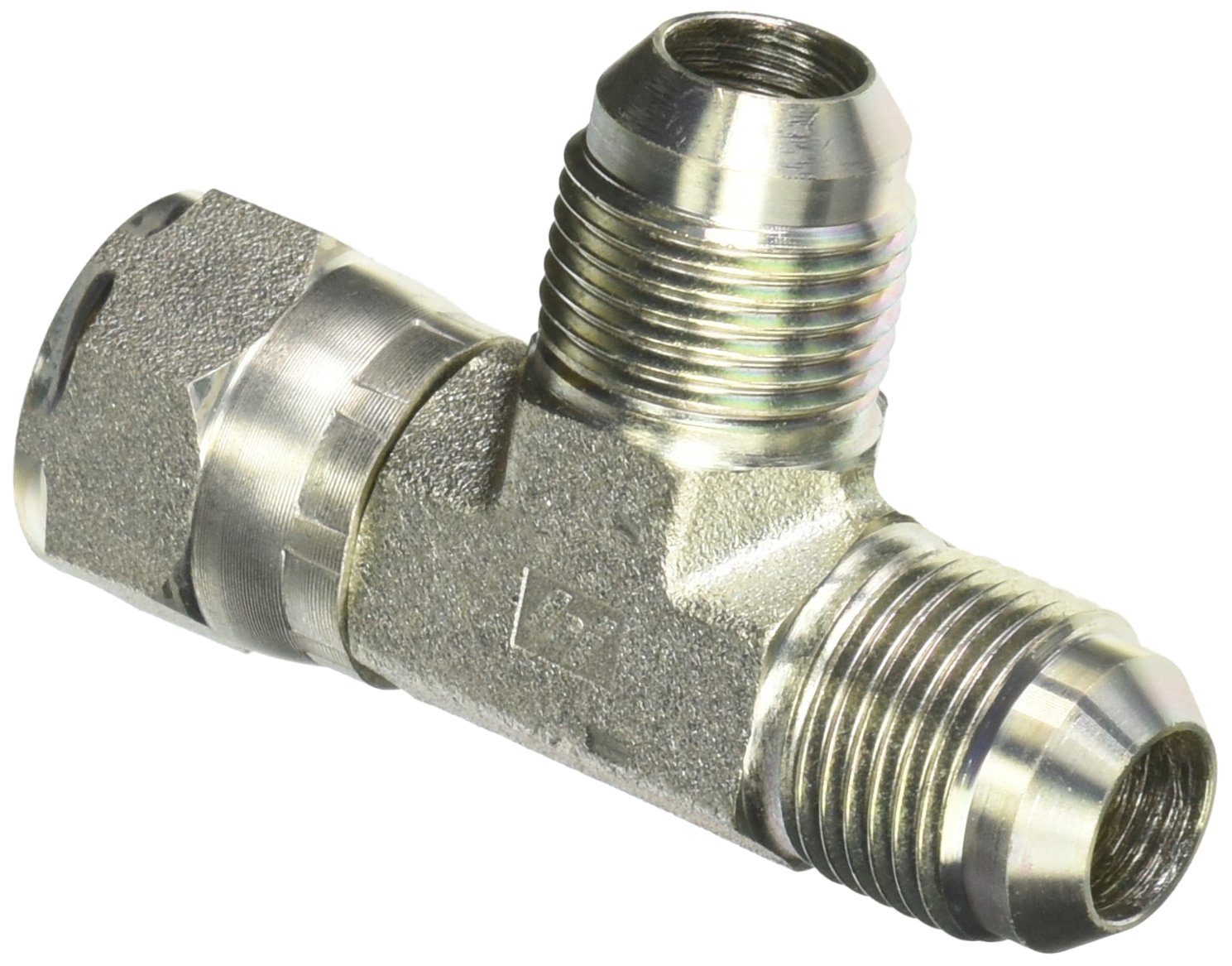 Brennan Industries 6602-06-06-06-FG Forged Steel Tee Tube Fitting 9/16-18 SAE x 9/16-18 SAE x 9/ ...