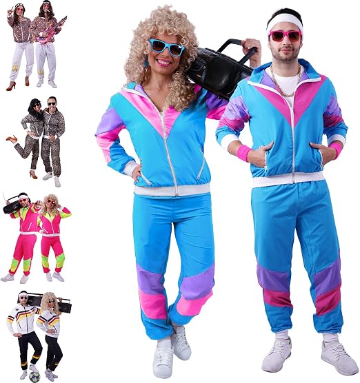 Amazon 80s 90s Shell Suit Party Dress Costume Retro Tracksuit