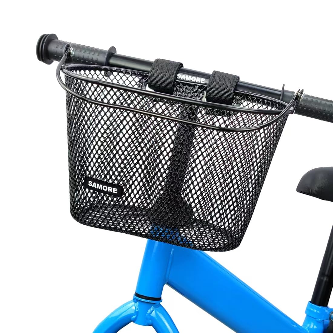 SAMORE Front Bike Basket for Kids Metal Black Bicycle Baskets for Girls ...