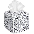 Amazon.com: Blue and White Tissue Box Cover Square, Abstract Blue ...