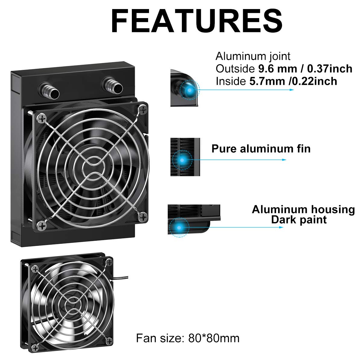 Mua Water Cooling Radiator, 8 Pipe Aluminum Heat Exchanger Radiator ...