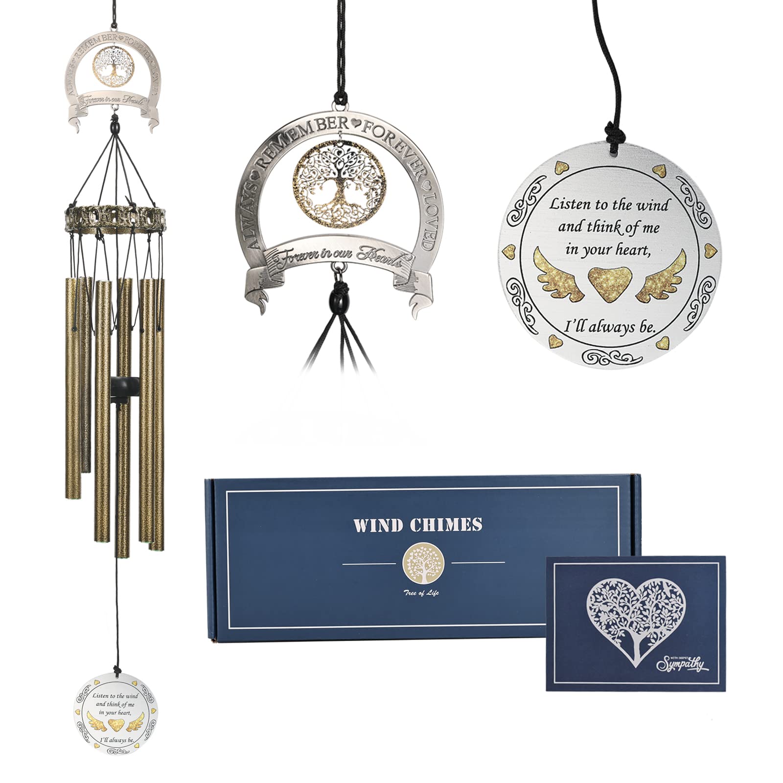 Memorial Wind Chimes with Tree of Life,Sympathy Wind Chimes for Loss of ...