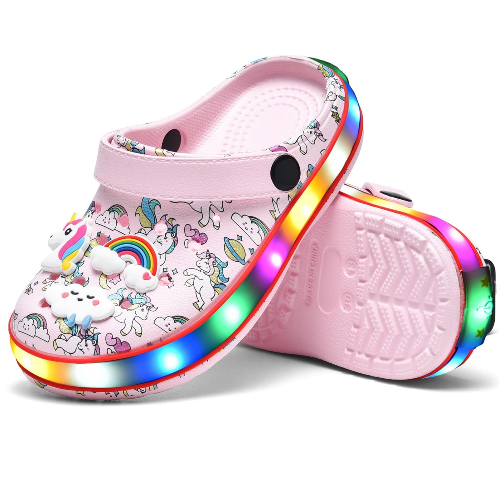 STAHOVY Kids' Boys Girls LED Clogs Cute Garden Shoes Cartoon Slides ...