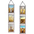 Amazon.com - QUTREY 4x6 Collage Picture Frames, 3 Openings Vertical Hanging Photo Frame Set of 2 ...
