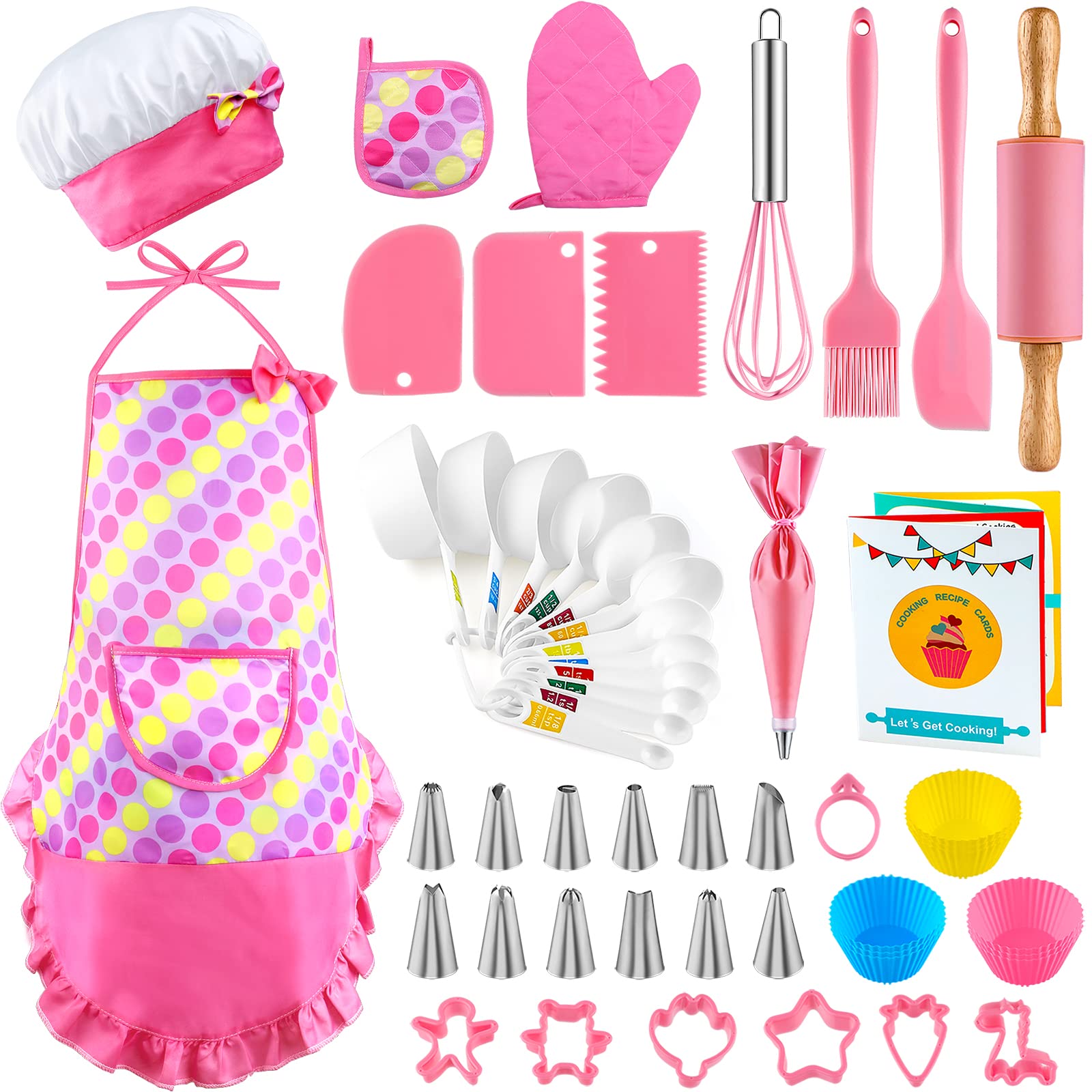 Mua Kids Baking and Cooking Set for Girls, 54PCS Chef Costume Set with ...
