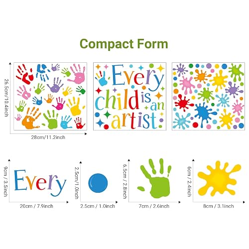 Inspirational Handprint Quotes Outus 3 Sheets Every Child Is An Artist