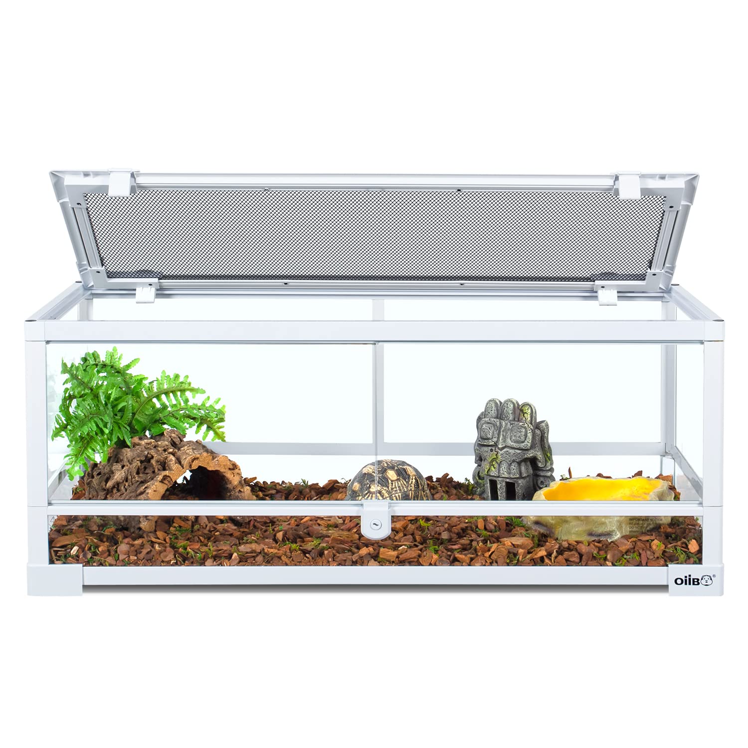 Mua OIIBO Full Glass Long Tank Reptile Terrarium 20 Gallon, Front ...