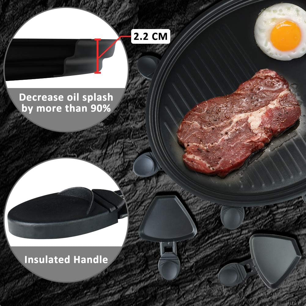 Raclette Grills for 8 People Party with 8 Mini Electric Grill Pan ...