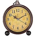 Amazon.com: Maxspace Vintage Analog Alarm Clock, 5.25 inch Small Silent ...