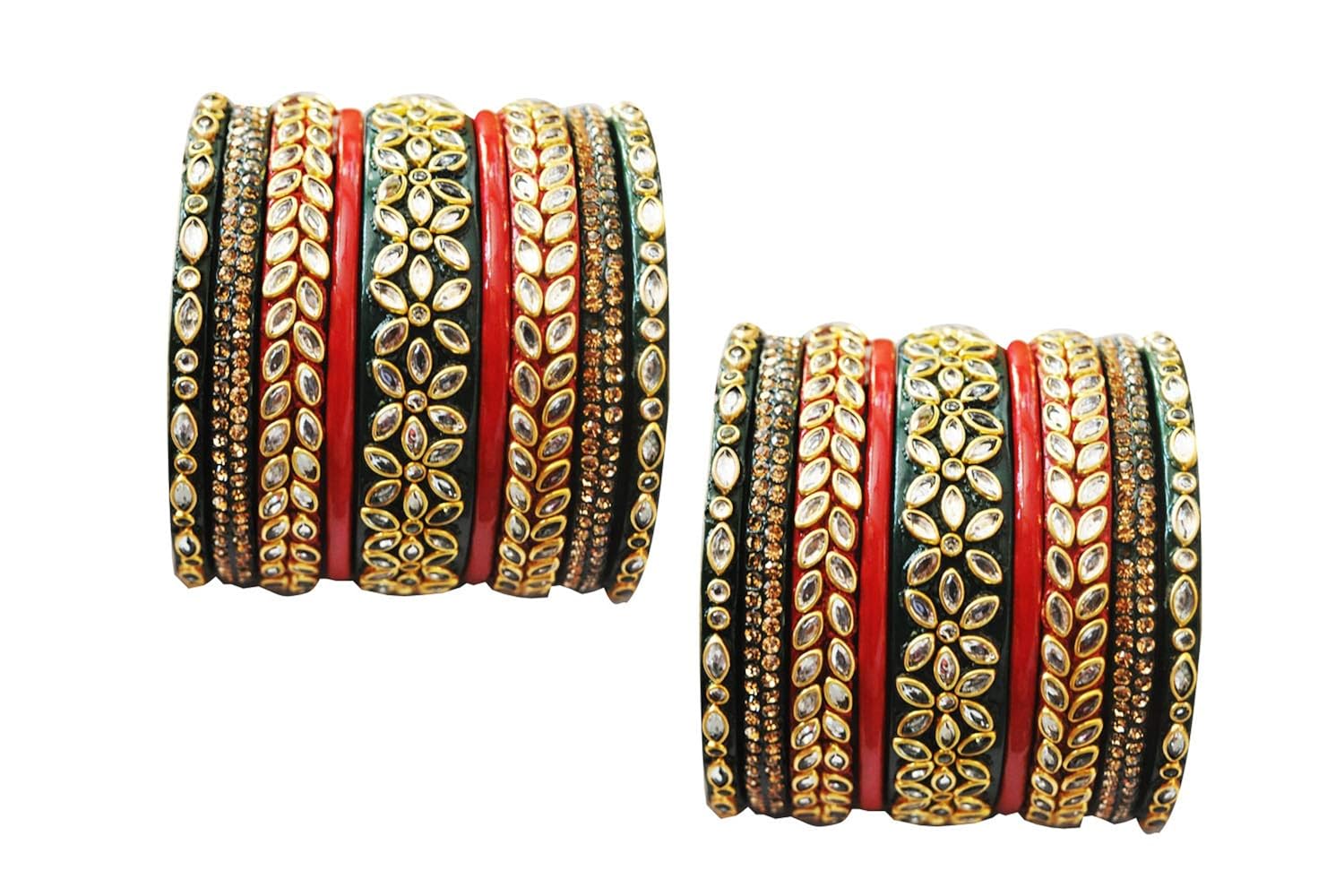 Buy Nxtgenfashion Fashionable Bangles for Women Set of 18 Bangles (Red ...