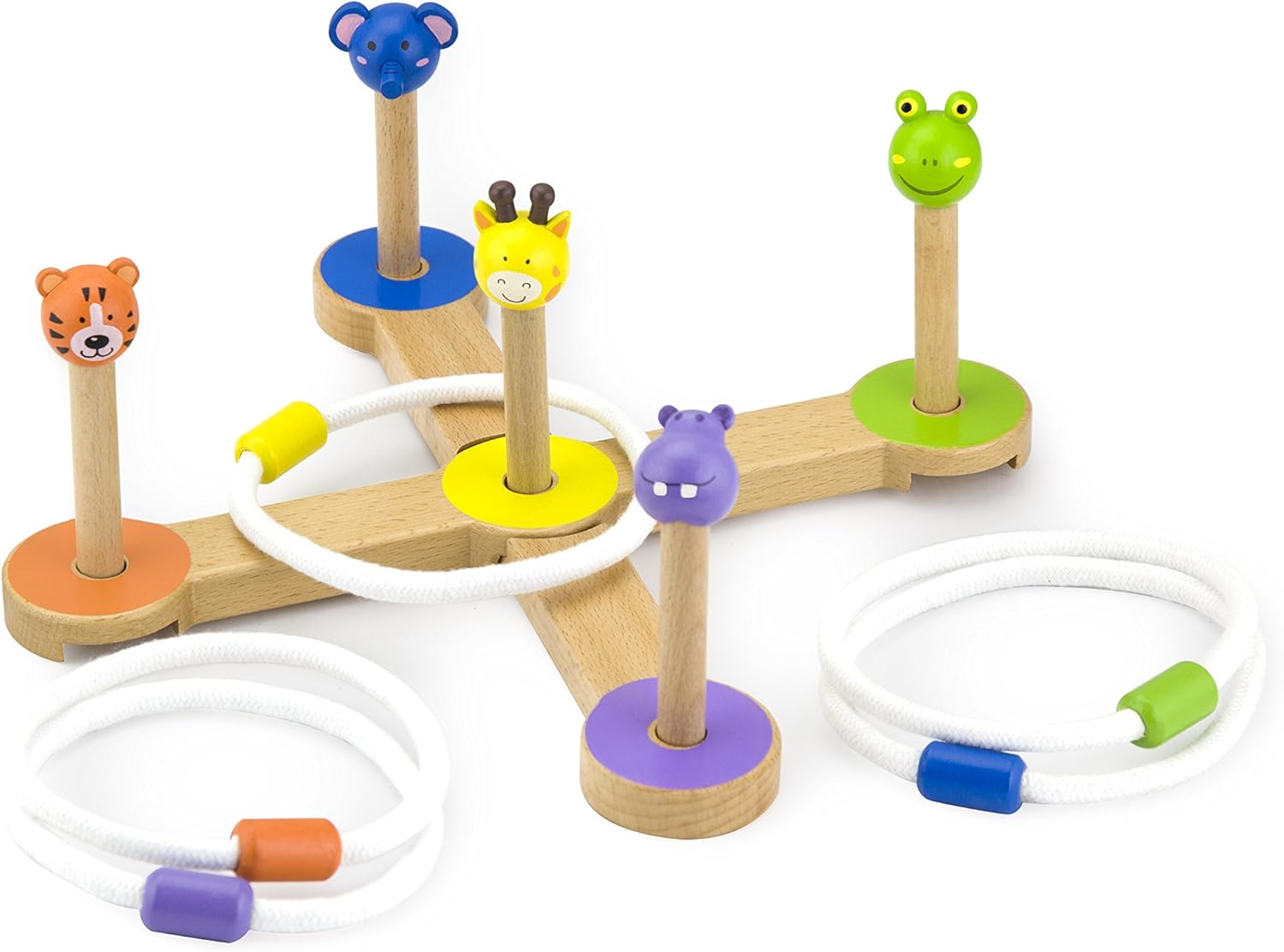 Vortigern #51029 - Cute Wooden Animal Themed Ring Toss Toy, Garden ...