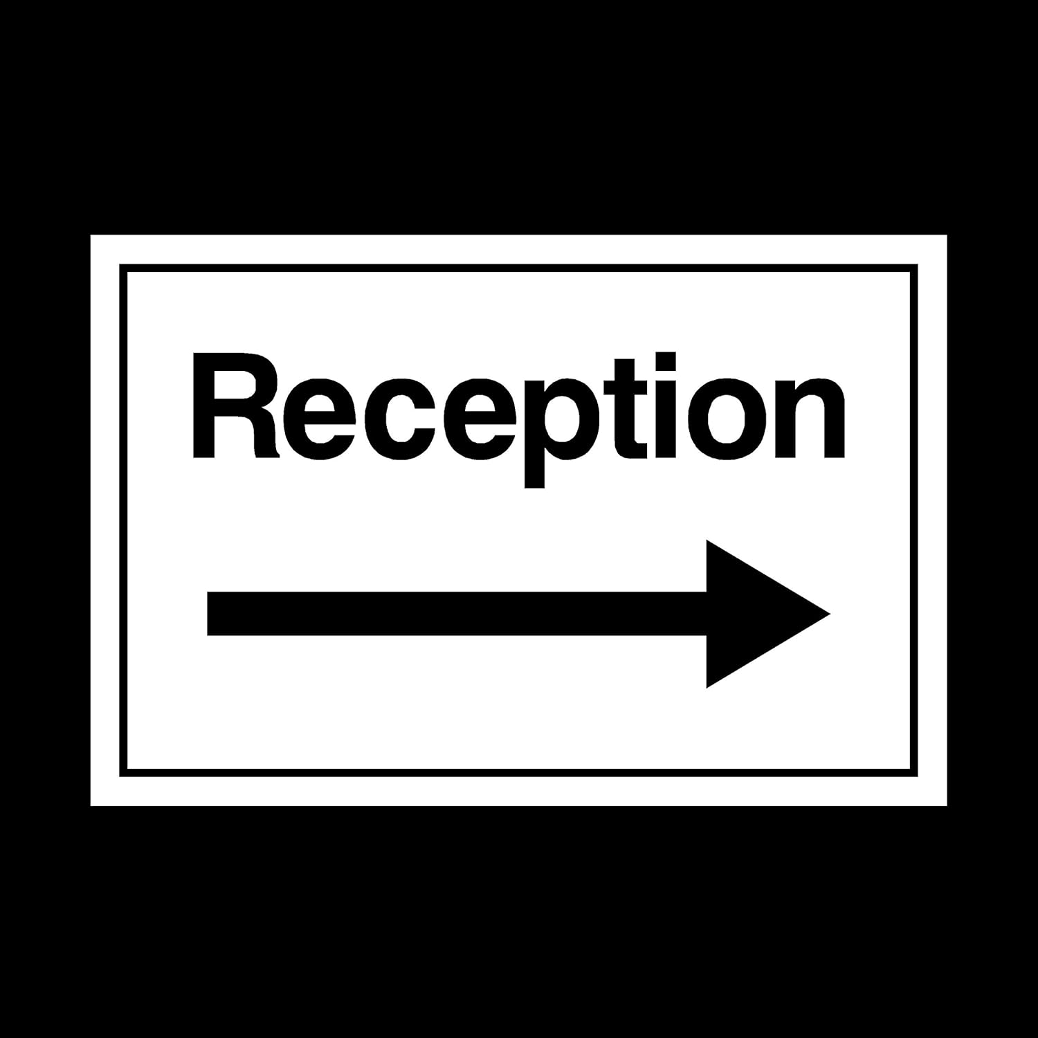 Reception Sign with arrow Right Plastic Sign - Office/Business/Site ...