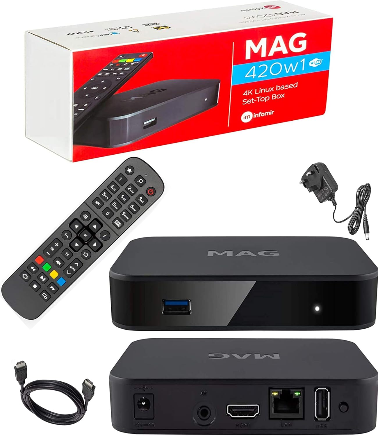 MAG 420w1 Original Infomir 4K IPTV Kit Set TOP Box: Amazon.co.uk ...