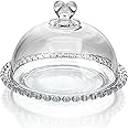 Amazon.com | Kanpura 7" Crystal Cake Plate with Dome, Cake Stand with ...