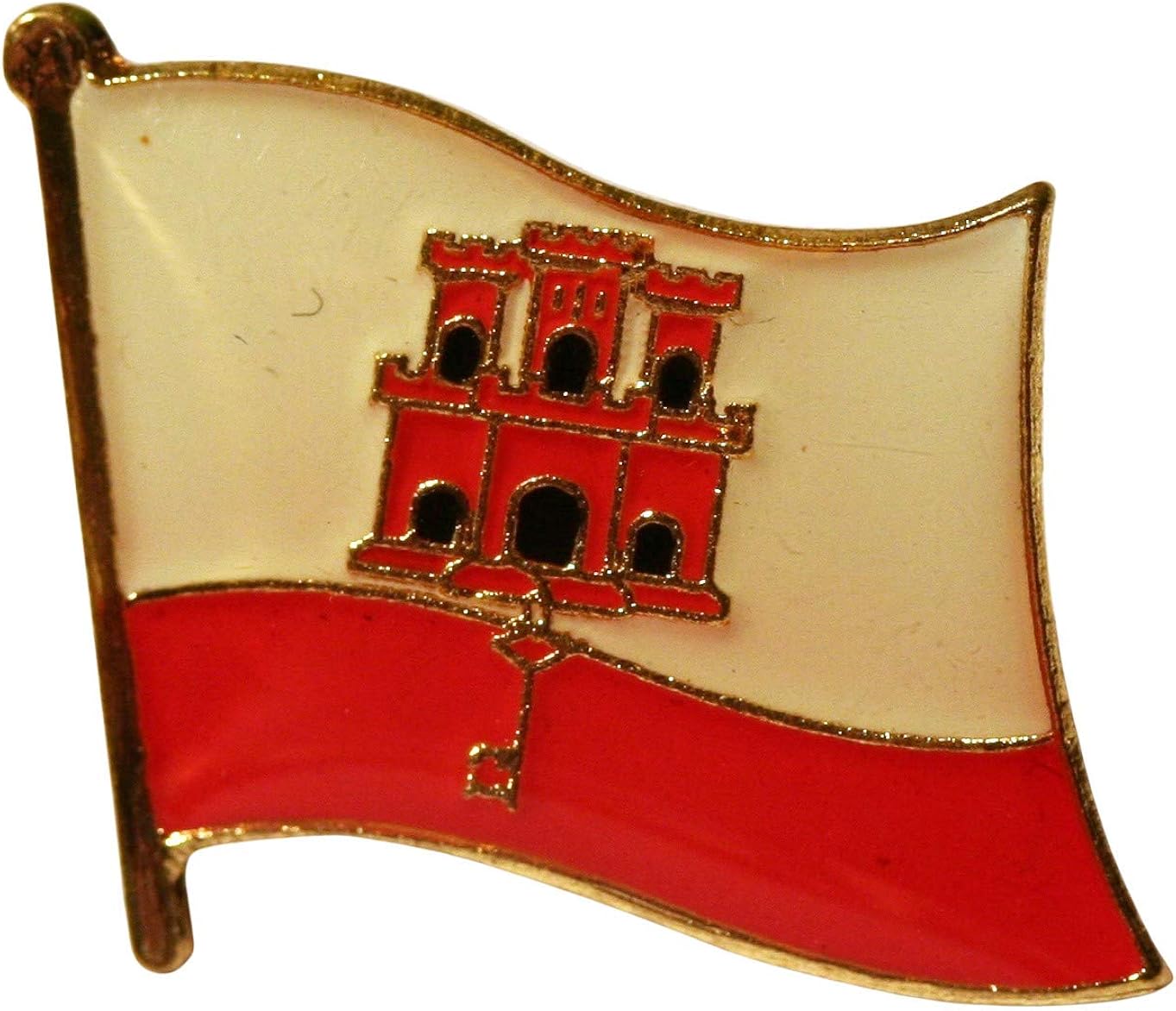 Gibraltar Flag Pin Badge: Amazon.co.uk: Clothing