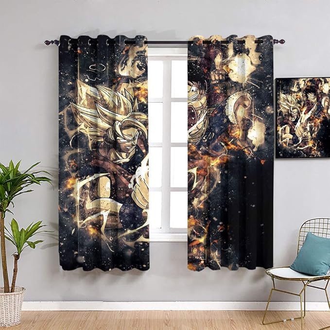 ZhiHdecor Blackout Curtains One piece Anime Curtains,84"x54" One piece ...