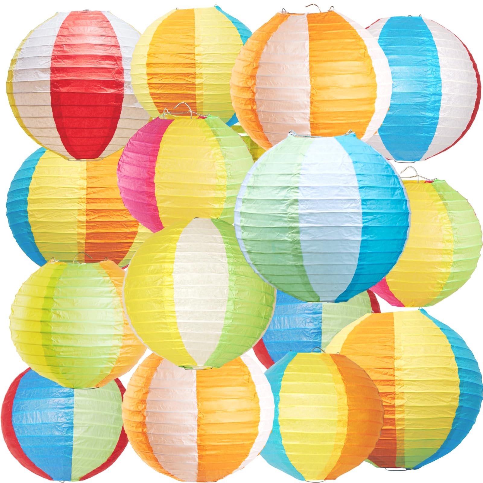Easy Joy 16PCS Pool Party Decorations, Summer Beach Ball Paper Lanterns ...