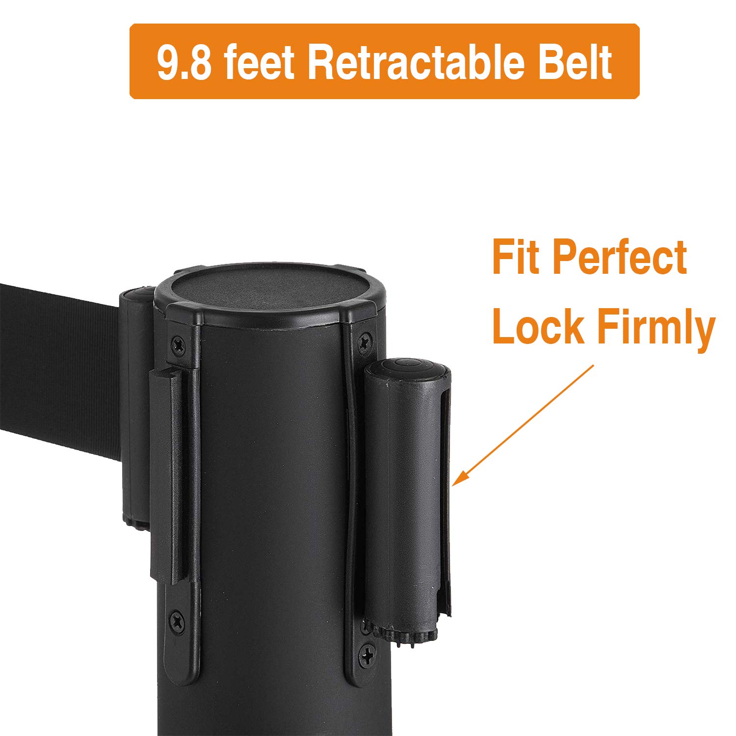 6 PCS Heavy Duty Steel Black Stanchion Post/Pole/Sign/Rope With 9.8 Ft ...