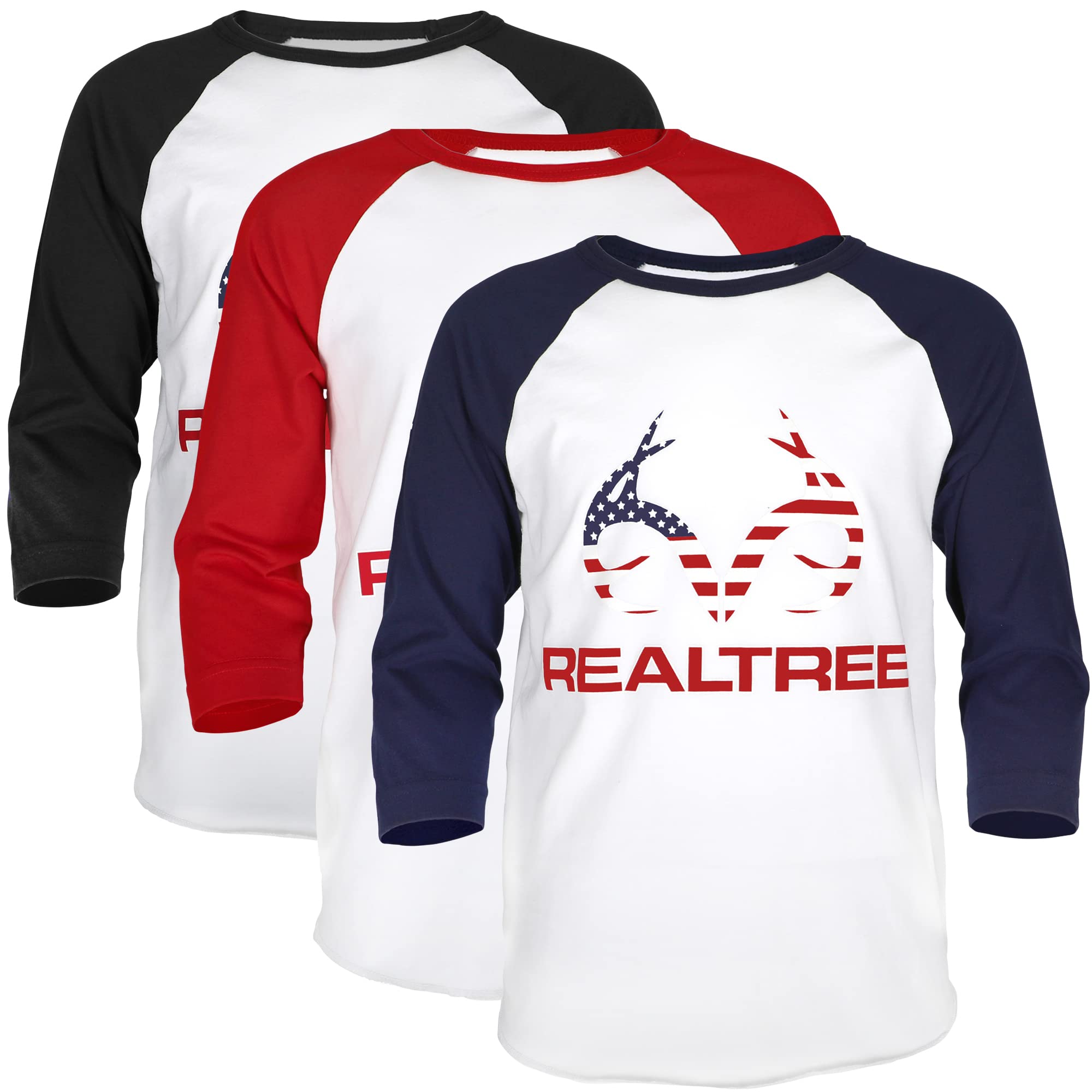 Realtree boys USA 3 Pack American Flag Patriotic Graphic T-Shirts ...