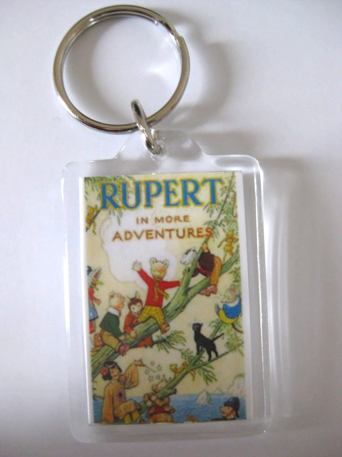 Rupert The Bear Keyring Handmade Gift double sided print UK Made ...