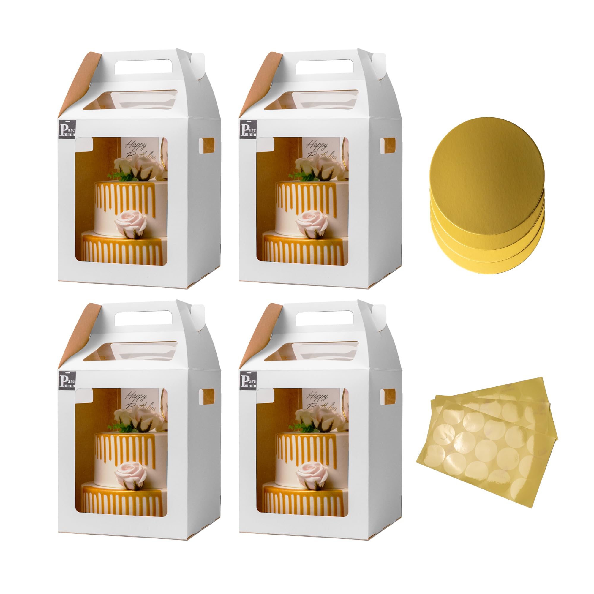 Mua 4Pcs 8x8x10inch Tall Cake Boxes with 4 Windows 4Pcs 8inch Cake ...