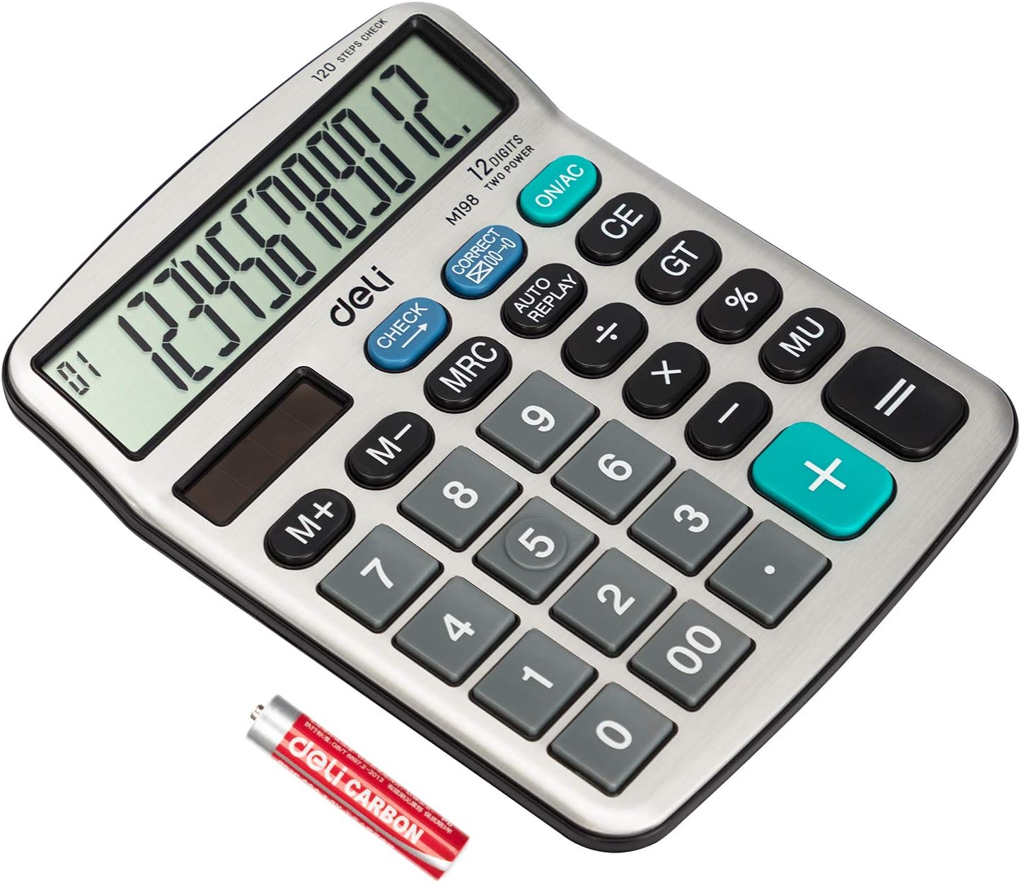 Calculator, Deli Standard Function Desktop Basic Calculators with 12 Digit Large LCD Display ...