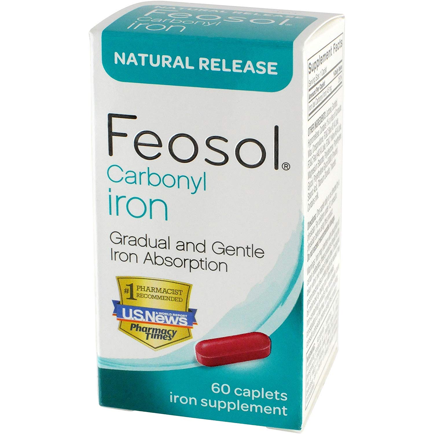 Amazon.com: Feosol Carbonyl Iron Supplement Caplets Natural Release 60 ...