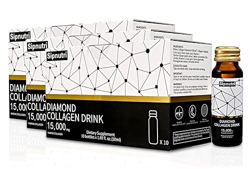 Sipnutri Diamond Liquid Collagen Drink, 15000 mg Hydrolyzed Marine ...
