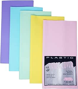 Amazon.com: Heavy Duty Plastic Disposable & Reusable Table Covers ...