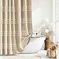 Amazon.com: Dynamene Long Fabric Shower Curtain - 72x78 Inch Textured Tufted Chenille Striped ...