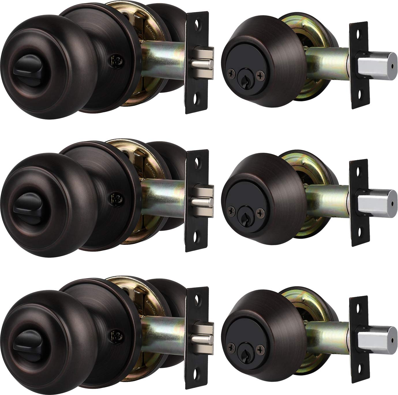 home improvement direct 3 Pack Keyed Entry Door Knob Lockset and Double ...