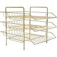 Amazon.com : LUCYCAZ Gold Letter Tray - Gold Office Supplies, 3 Tier ...