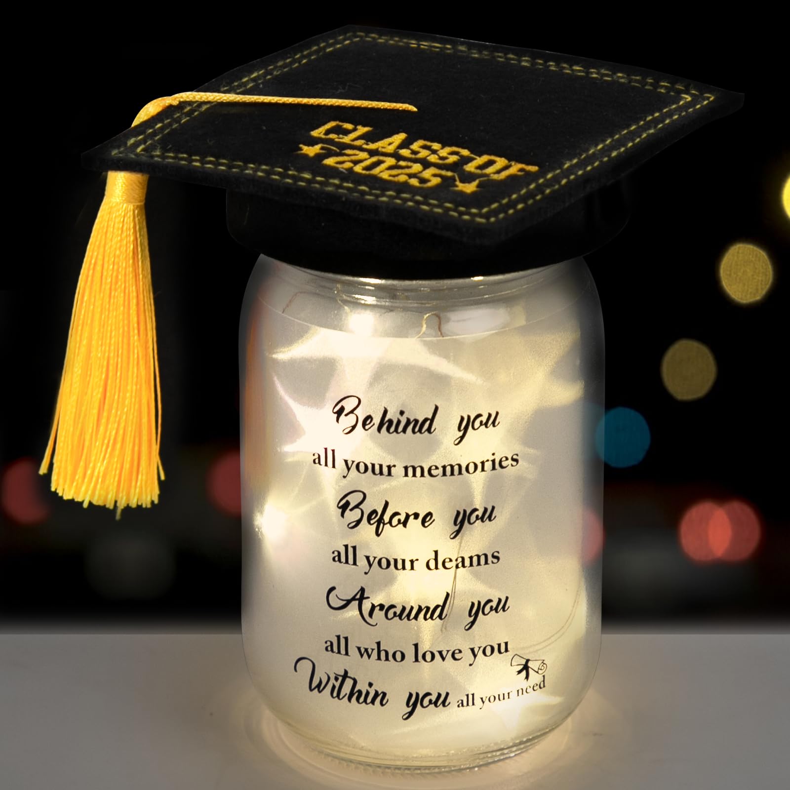 JOYSELLER Graduation Gifts, Class of 2025 Night Light Mason Jar for ...