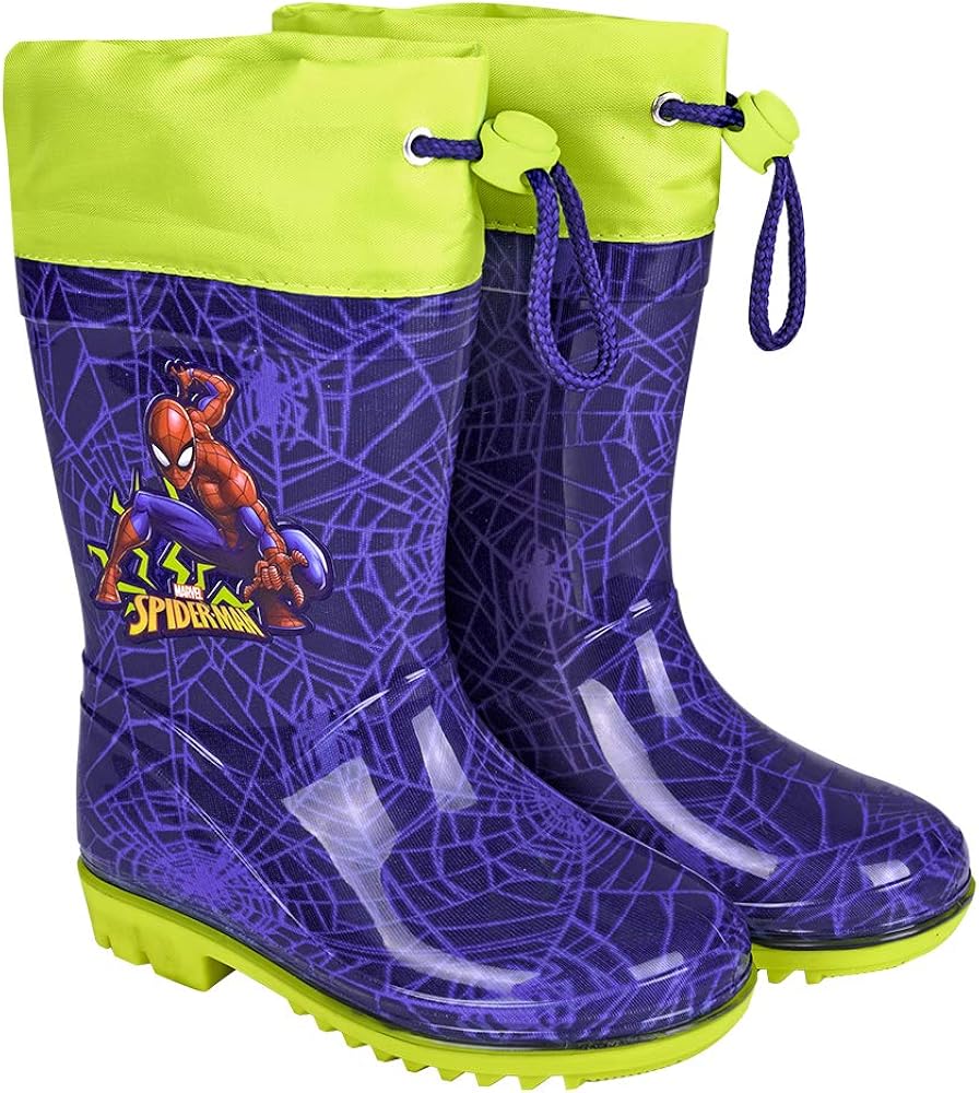 PERLETTI Marvel Spider Man Rain Boots Kids - Boys Waterproof Superhero ...