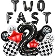 Amazon.com: Race Car 2nd Birthday Party Balloons,Two Fast Letter Banner ...
