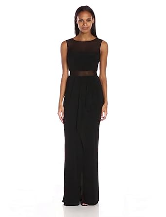 Xscape Women's Long Ity Dress with Illusion and Side Drape at Amazon ...