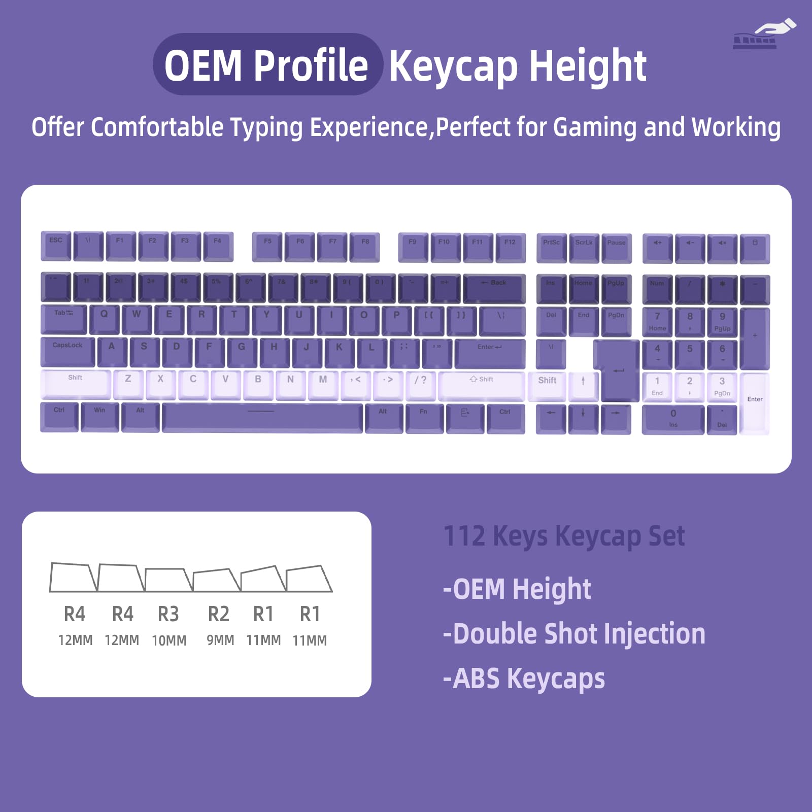 Mua 112 Key Custom ABS Keycap Set Double Shot OEM Profile for 61/68/87 ...