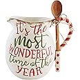 Amazon.com | Mud Pie Christmas Farm Farmhouse Pitcher with Spoon ...