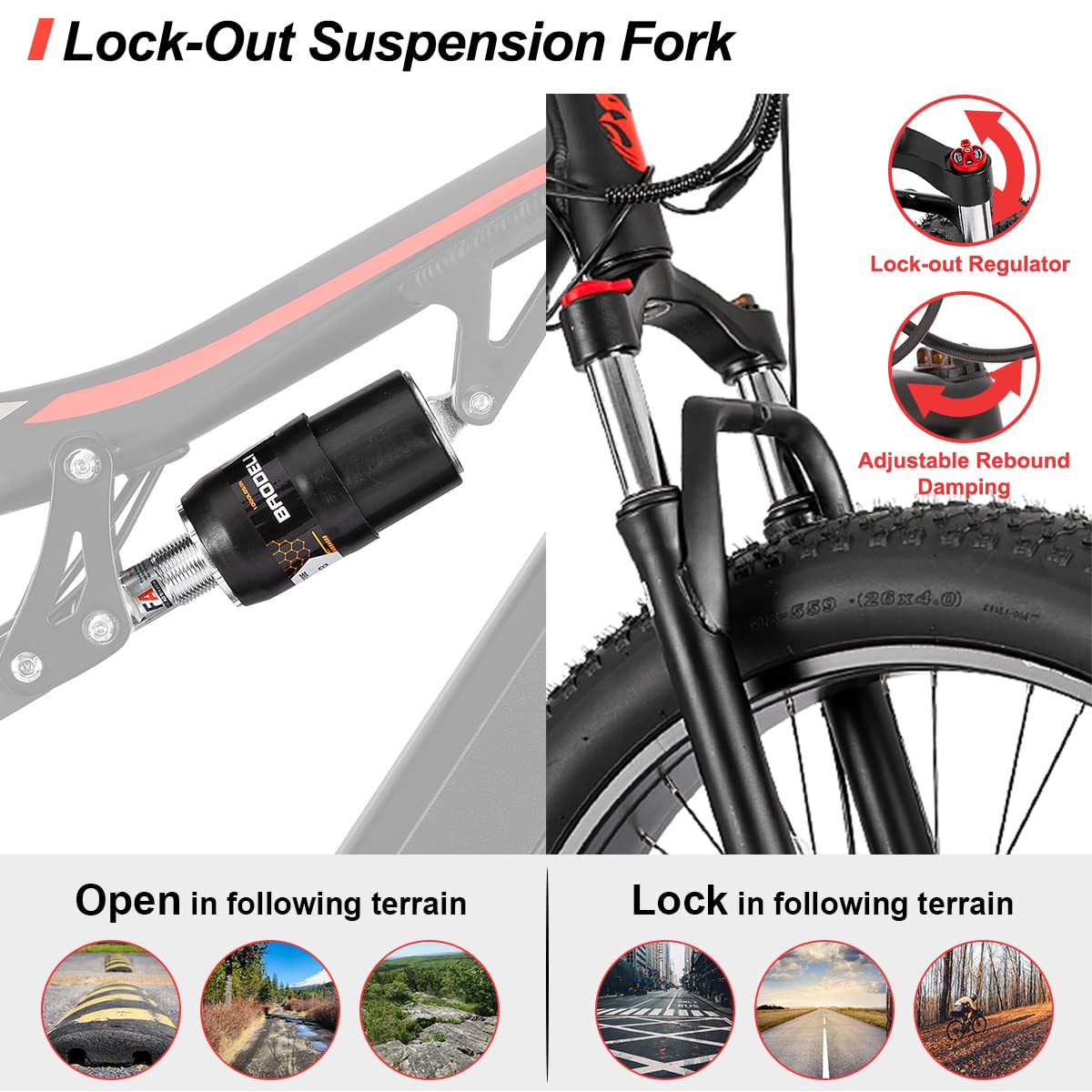 Mua HH HILAND Rockshark Electric Dirt Bike for Adults,26“x 4 Fat Tire ...