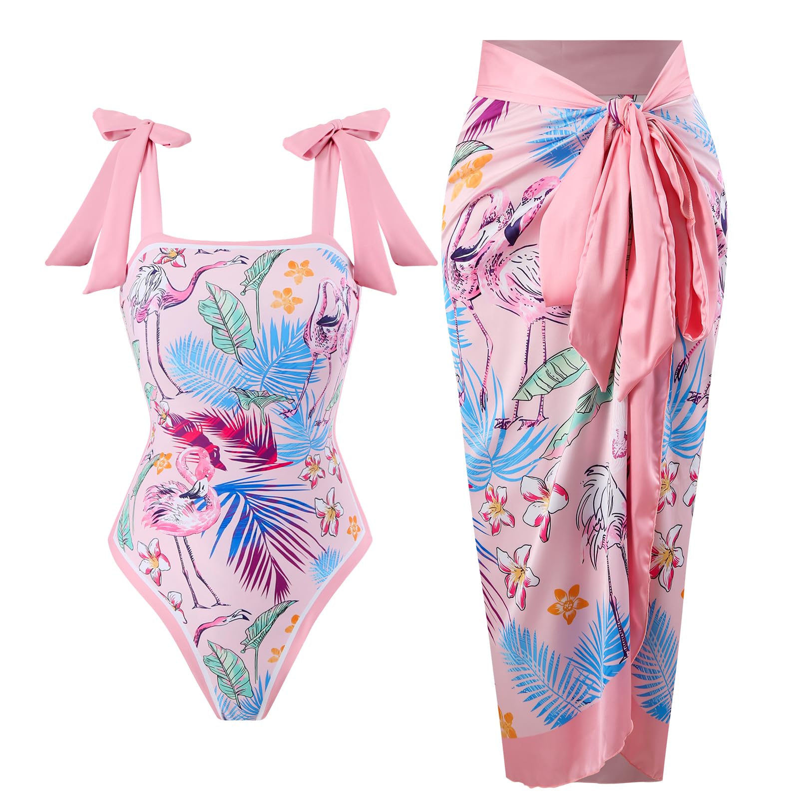 Cerdexon One Piece Bathing Suit for Women with Beach Cover up Wrap ...