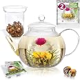 Amazon.com | Teabloom Stovetop & Microwave Safe Glass Teapot (40 OZ / 1 ...