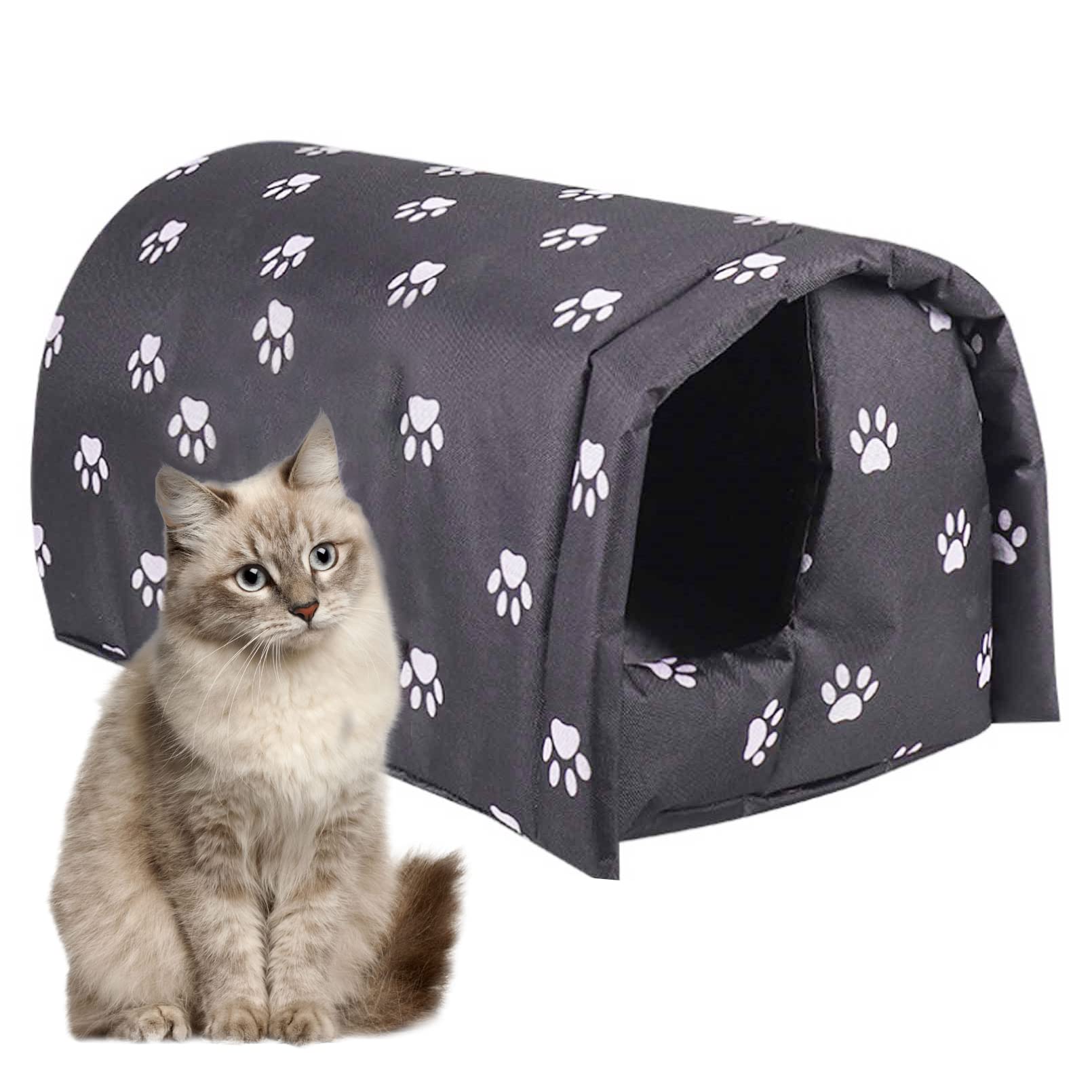 Fhiny Stray Cats Shelter, Waterproof Outdoor Cat House Foldable Warm ...