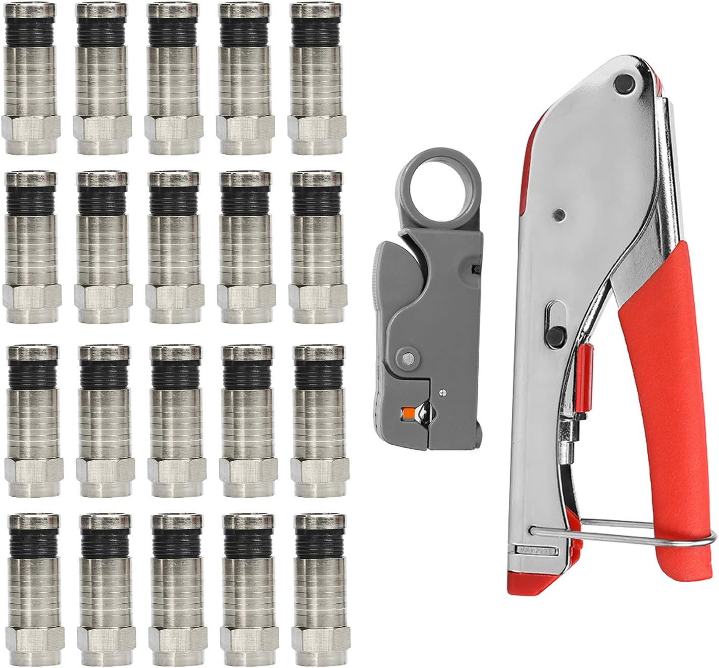 Coax Cable Crimper,Coaxial Cable Compression Tool Kit with Wire ...