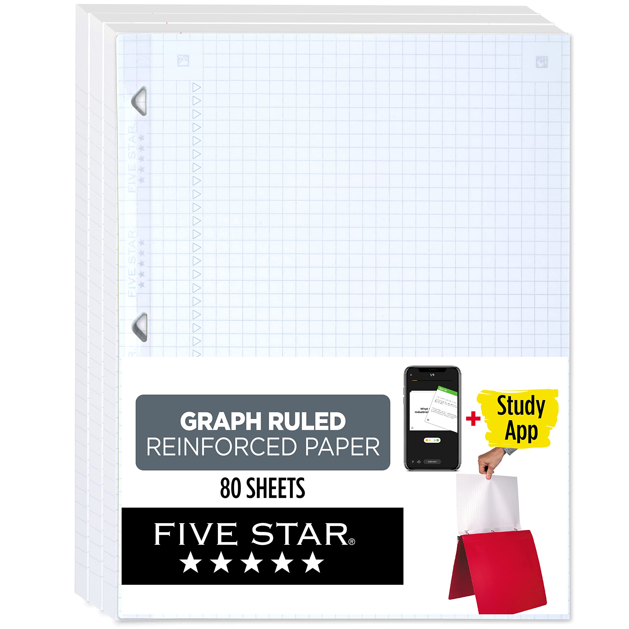Mua Loose Leaf Paper + Study App, 3 Pack, Notebook Paper, Graph Paper ...