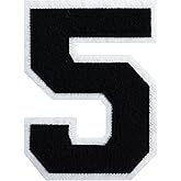 Amazon.com: 4-1/2" Iron on Number Patches Red Chenille Number Patch Letterman Jacket Patches ...