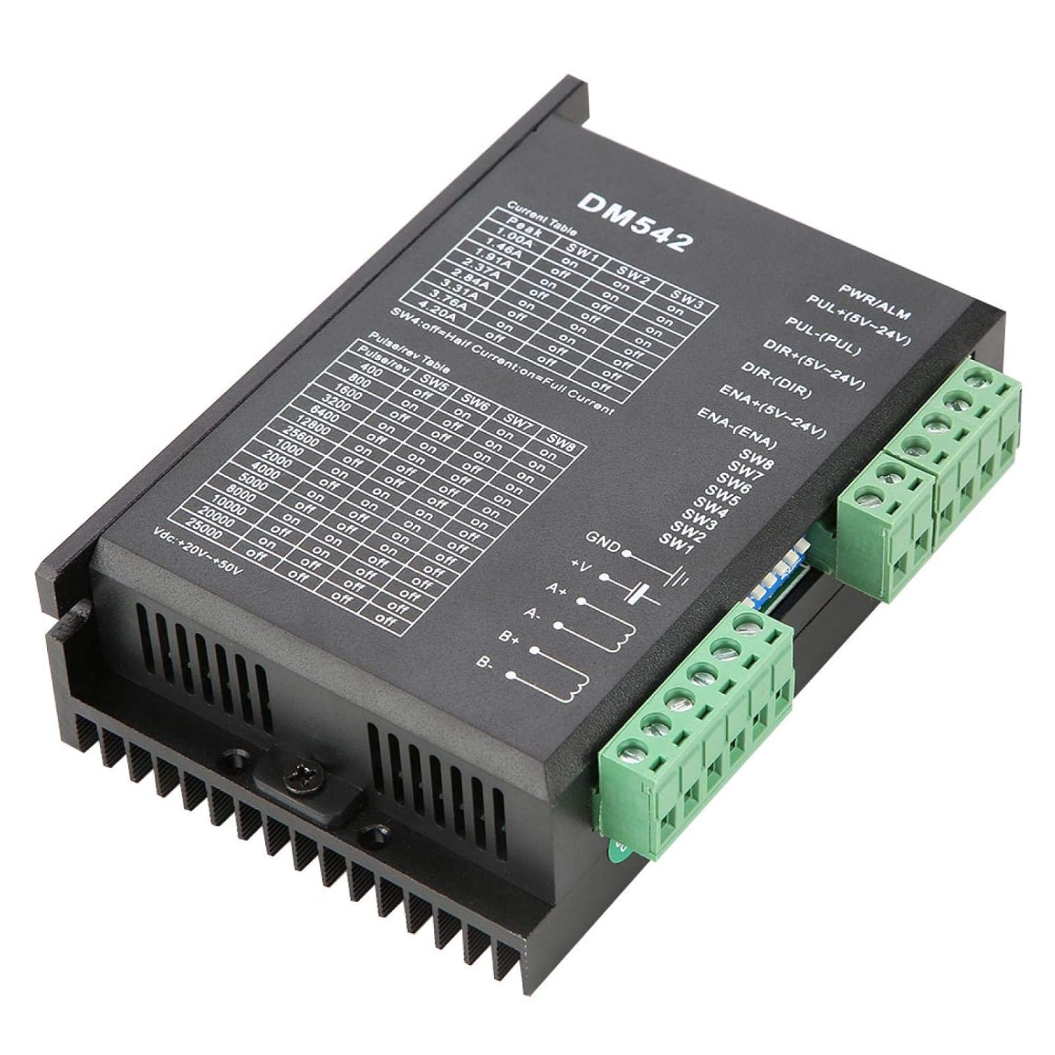 Motor Driver, DM542 18-48VDC 4.2A Stepping Motor Driver 2-Phase Stepper ...