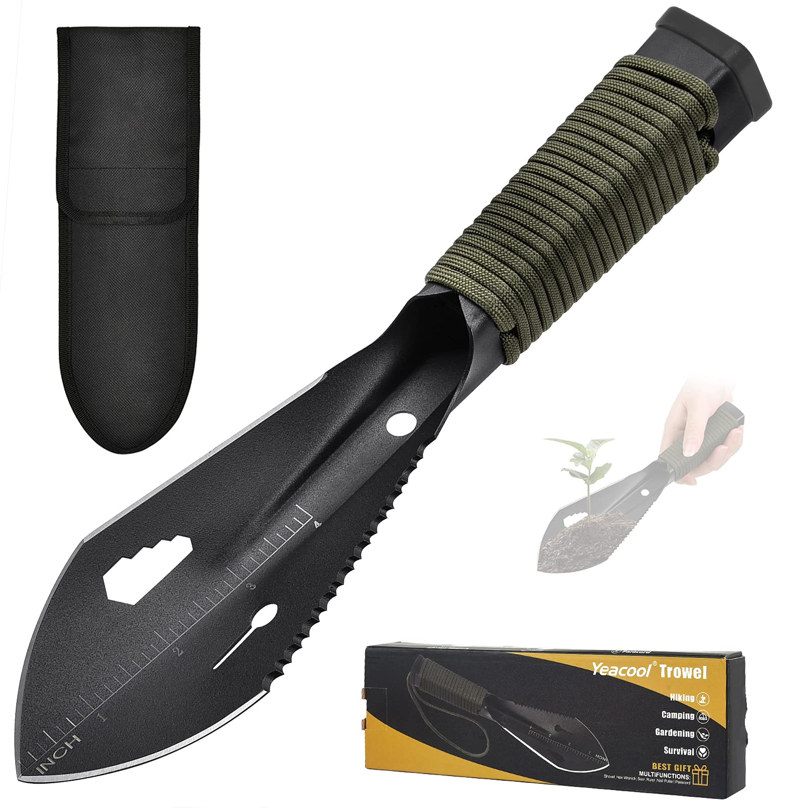Yeacool Backpacking Shovel, Camping Hand Trowel, Lightweight Hiking ...