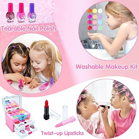 Mua INNOCHEER Washable Kids Makeup Kit for Little Girls 3-8, Real ...